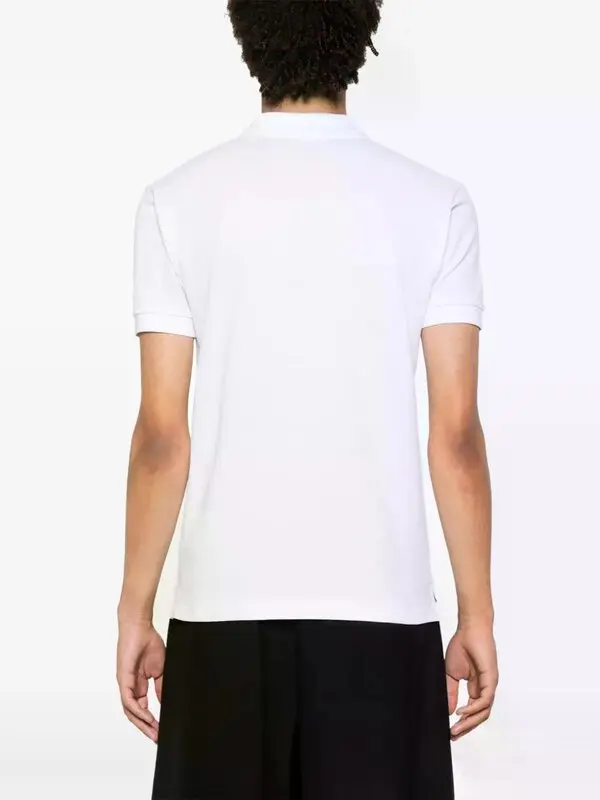 Play Comme Des Garcon Heart-patch Cotton Polo Shirt - White