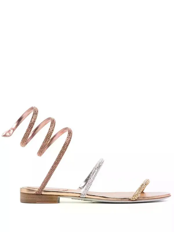 Rene Caovilla Cleo Embellished Sandals - Brown