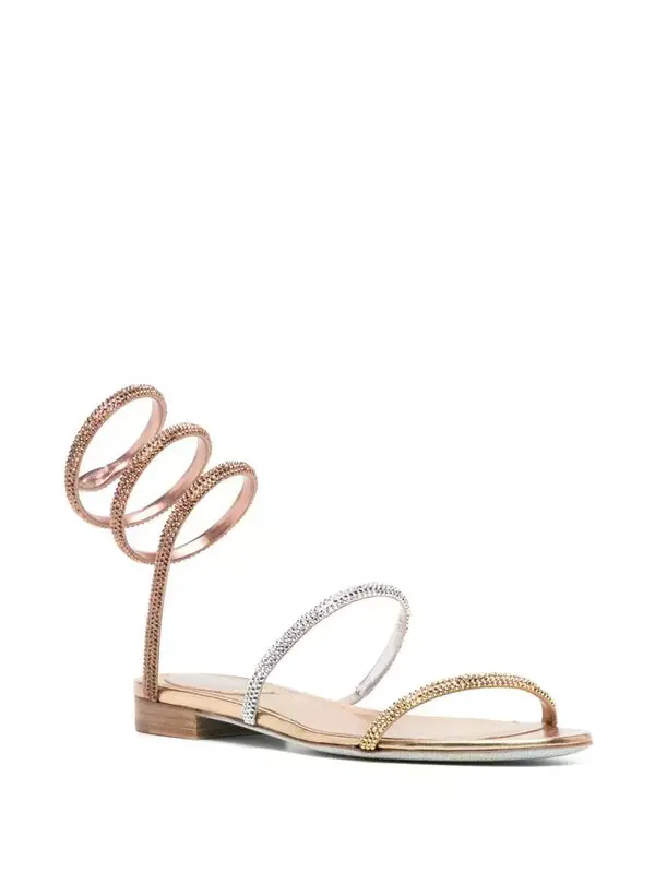 Rene Caovilla Cleo Embellished Sandals - Brown
