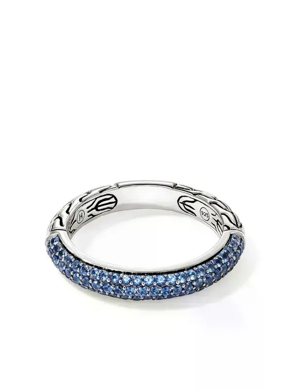 John Hardy Sterling Sapphire Band Ring - Silver