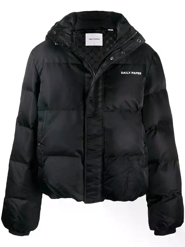 DAILY PAPER Logo-print Down Jacket - Black