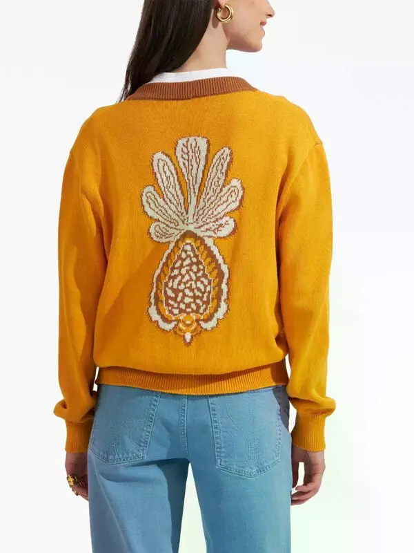 La DoubleJ Pineapple Print Knitted Cardigan