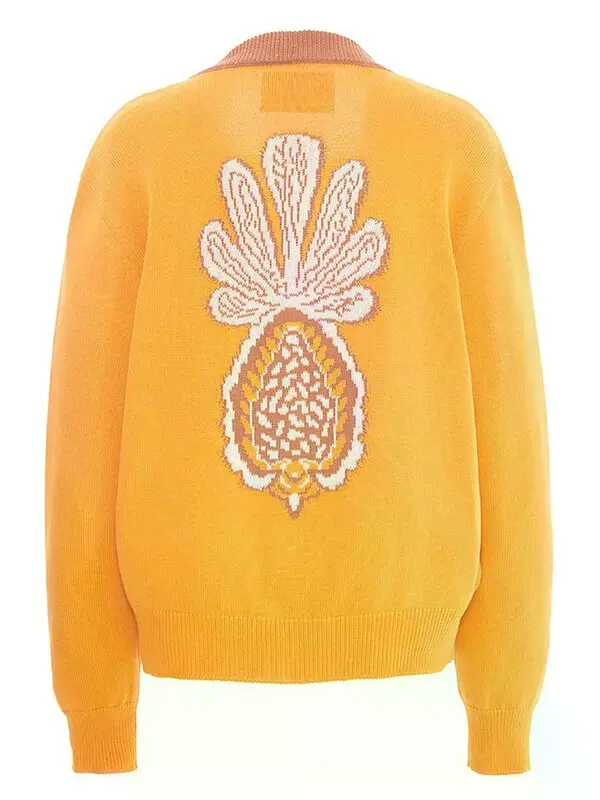 La DoubleJ Pineapple Print Knitted Cardigan
