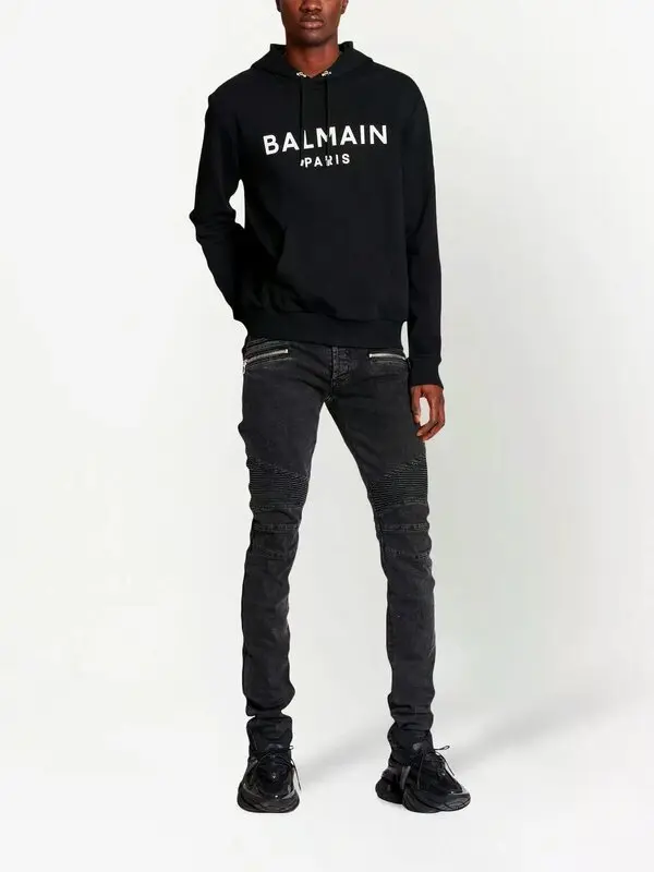 Balmain Logo-print Hoodie - Black