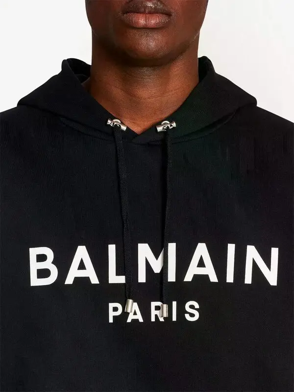 Balmain Logo-print Hoodie - Black