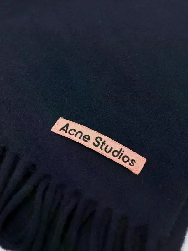 Acne Studios Fringed Wool Scarf - Blue