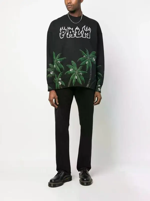 Palm Angels Palm & Skull Logo-print Sweatshirt