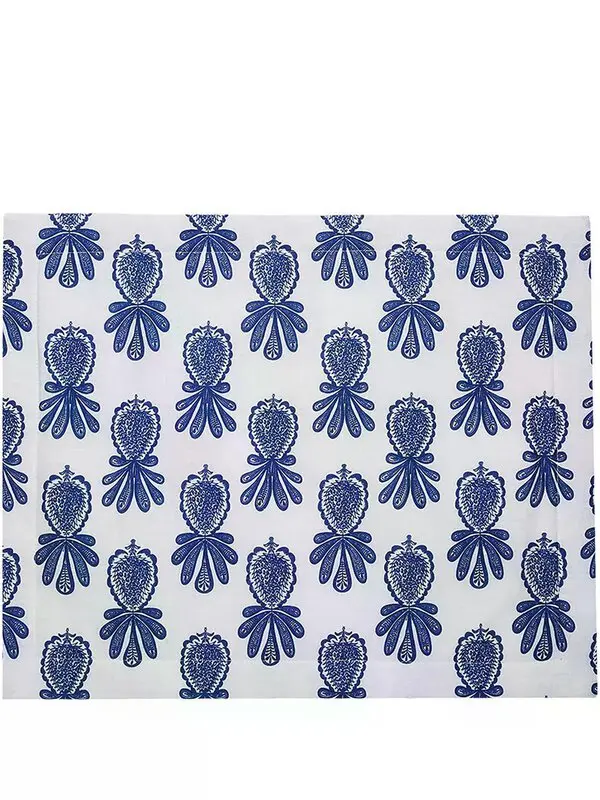 La DoubleJ Pineapple-print Tablemats - Blue