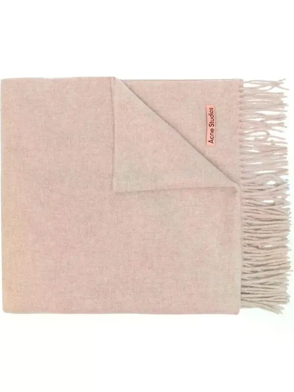 Acne Studios Fringed Wool Scarf - Neutrals