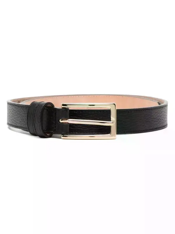 N.peal Pebbled Leather Belt - Black