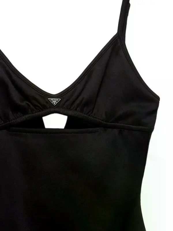 Prada Interlock Fabric One-piece Swimsuit With Cut-out Detail
