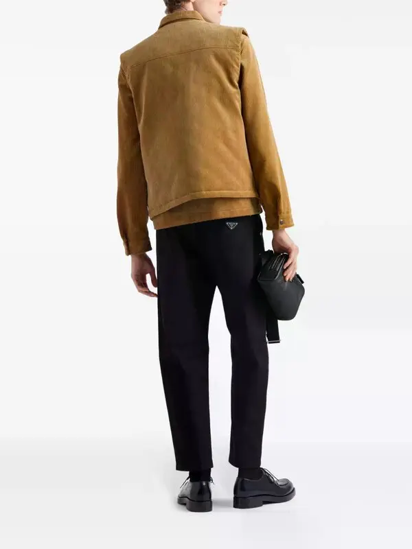 Prada Tapered Trousers With Triangle Logo