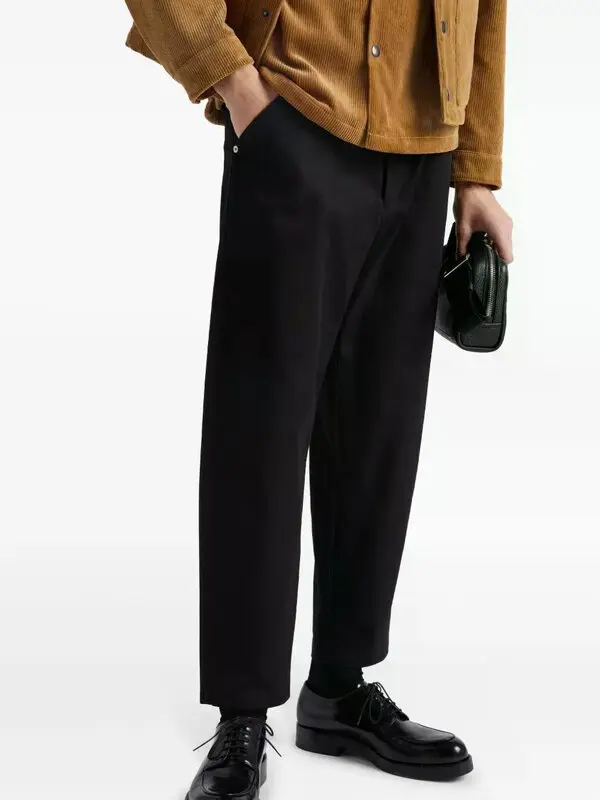 Prada Tapered Trousers With Triangle Logo