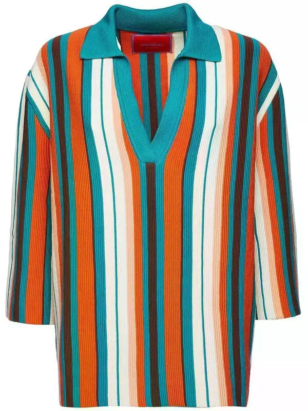 La DoubleJ Bay Polo Stripe-pattern Jumper