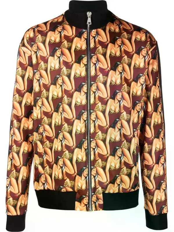 Roberto Cavalli Graphic-print Zip-through Sweatshirt