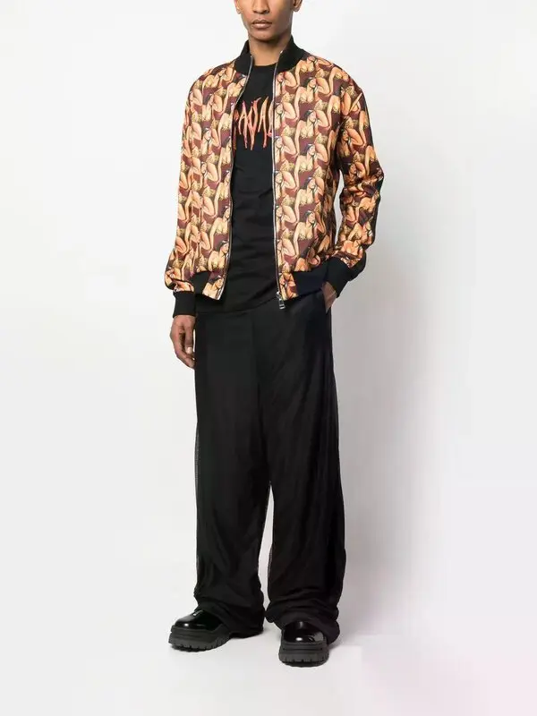 Roberto Cavalli Graphic-print Zip-through Sweatshirt