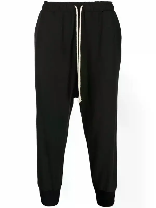 Alchemy Fashions Drawstring-waist Cropped Trousers - Black