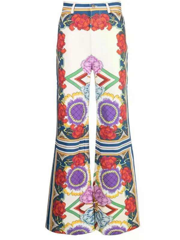 La DoubleJ Liberty Print Flared Jeans