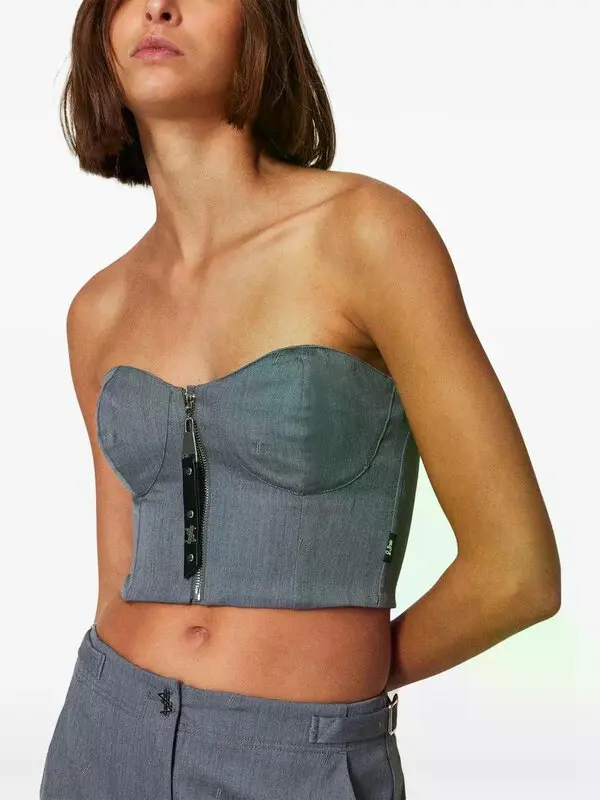 TWINSET Bustier-neck Cropped Top