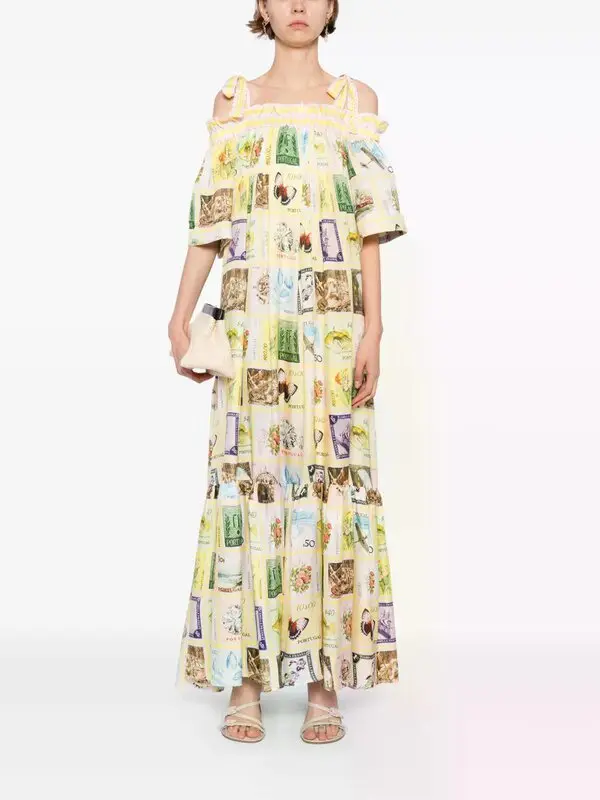 Camilla Long Off-shoulder Frill Dress