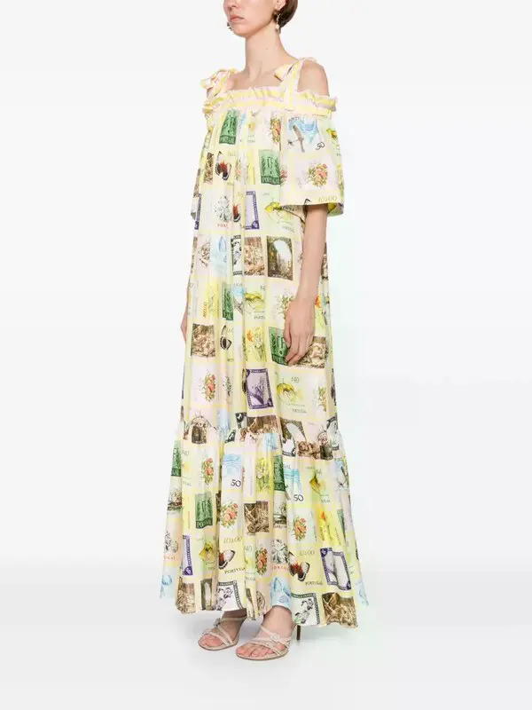 Camilla Long Off-shoulder Frill Dress