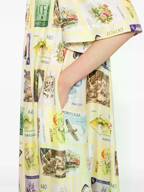 Camilla Long Off-shoulder Frill Dress