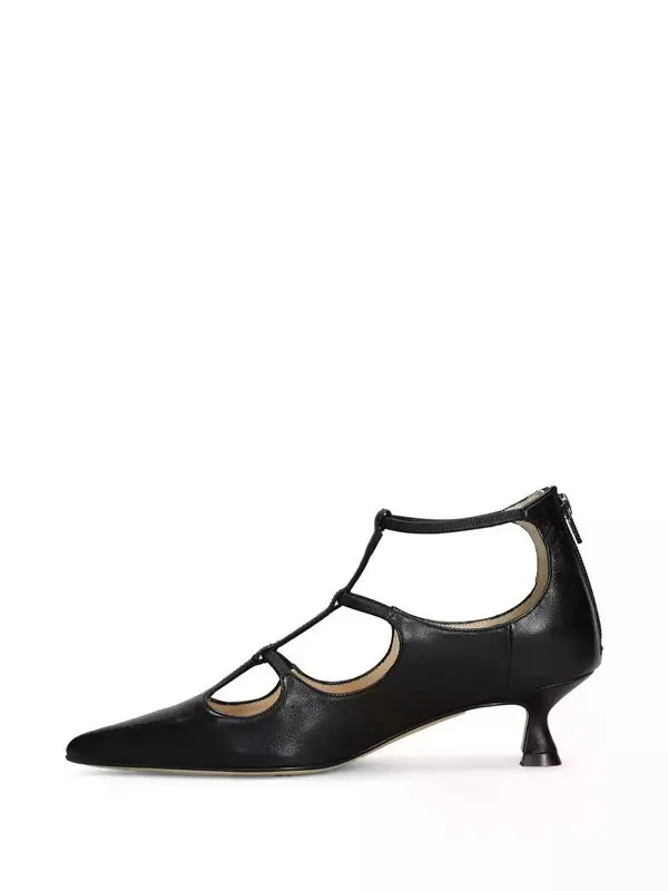 ANNA F. 50mm Leather Pumps - Black