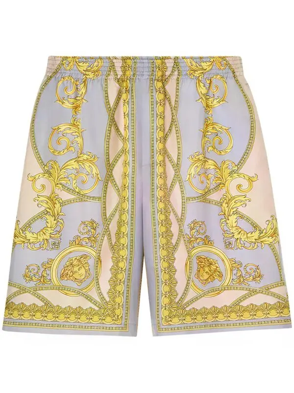 Versace La Coupe Des Dieux Silk Shorts - Neutrals