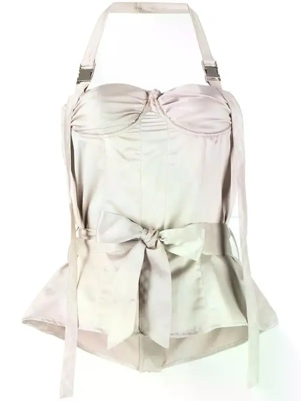Rokh Bustier-detail Halterneck Top