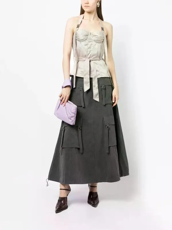 Rokh Bustier-detail Halterneck Top