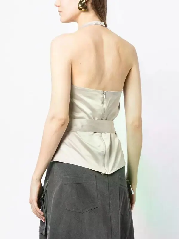 Rokh Bustier-detail Halterneck Top