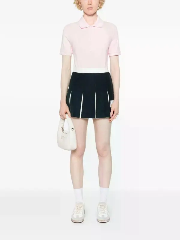 Thom Browne Logo-patch Piqué Polo Top - Pink