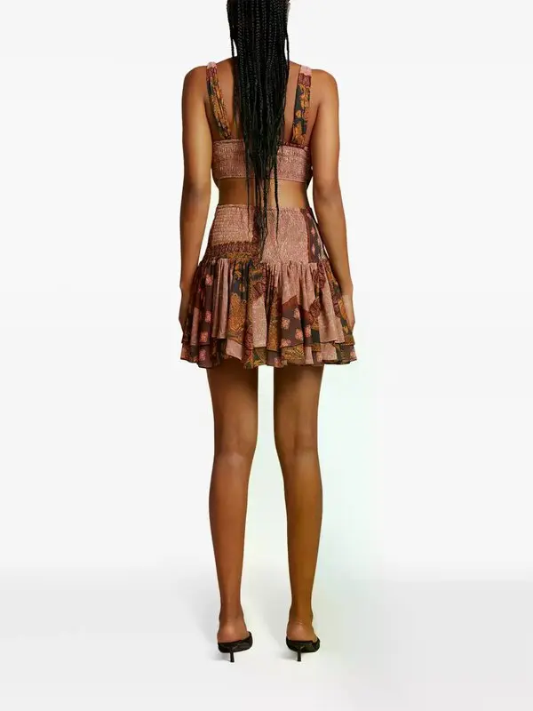 DONDE ESTEBAN Estrellitas Ruffled Silk Dress