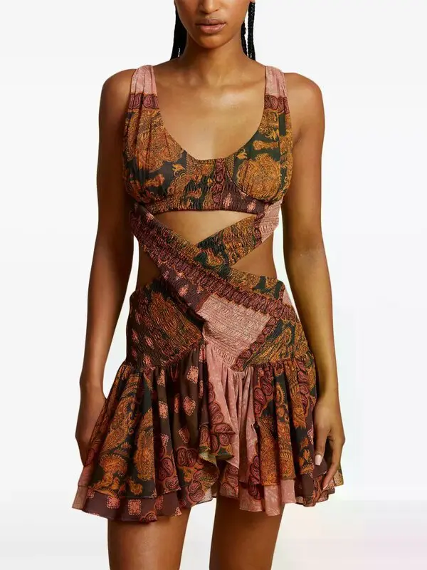 DONDE ESTEBAN Estrellitas Ruffled Silk Dress