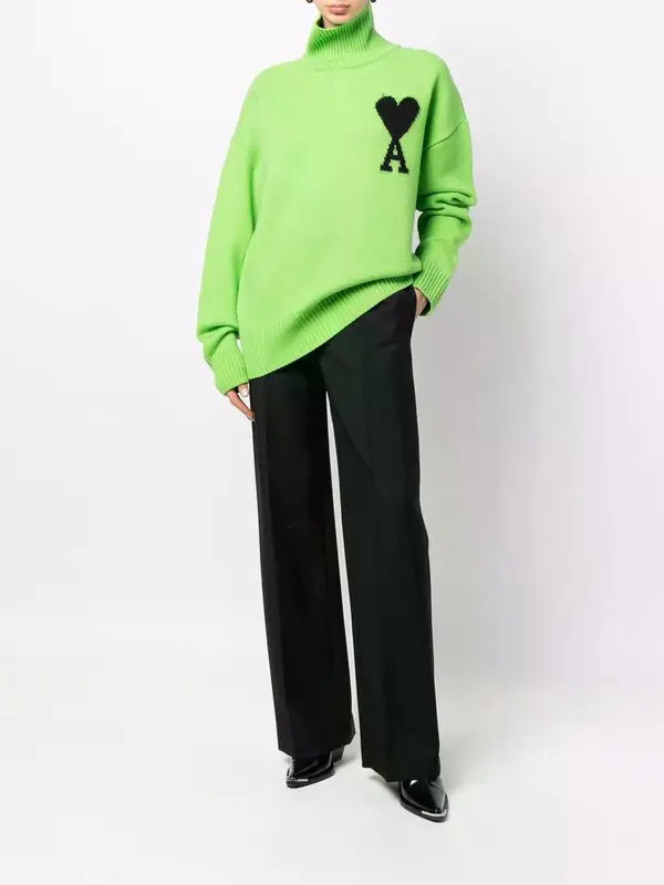 AMI Paris De Coeur Roll-neck Jumper