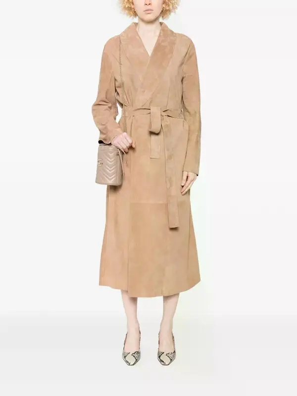 Fendi Suede Coat With Detachable Belt