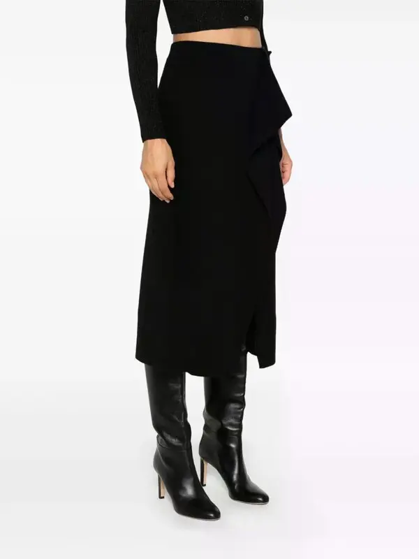 P.a.r.o.s.h Draped Midi Skirt - Black