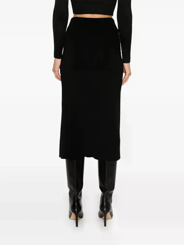 P.a.r.o.s.h Draped Midi Skirt - Black