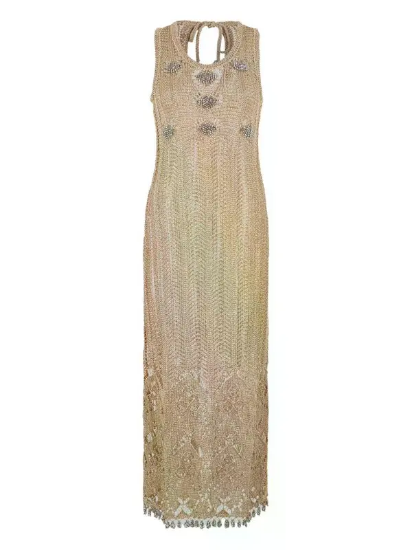 Rabanne Crochet Midi Dress - Neutrals