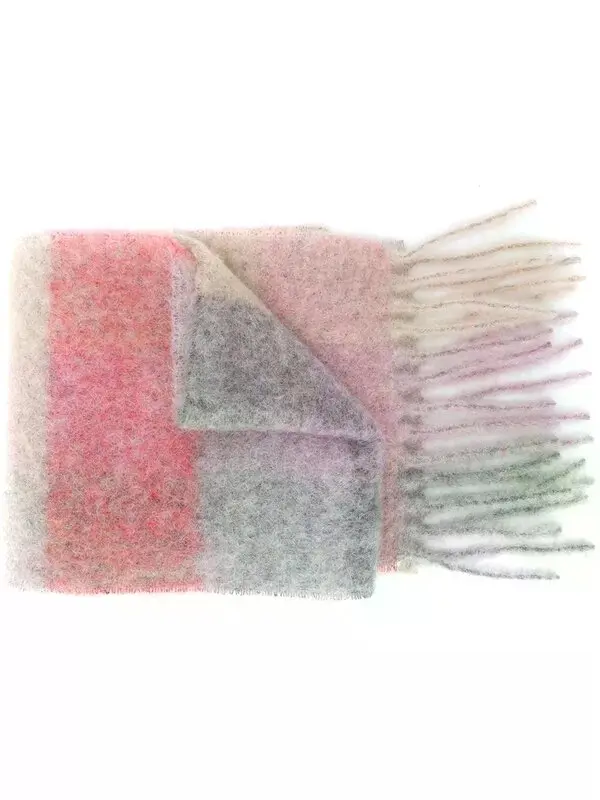 Acne Studios Checked Mohair-blend Scarf - Neutrals