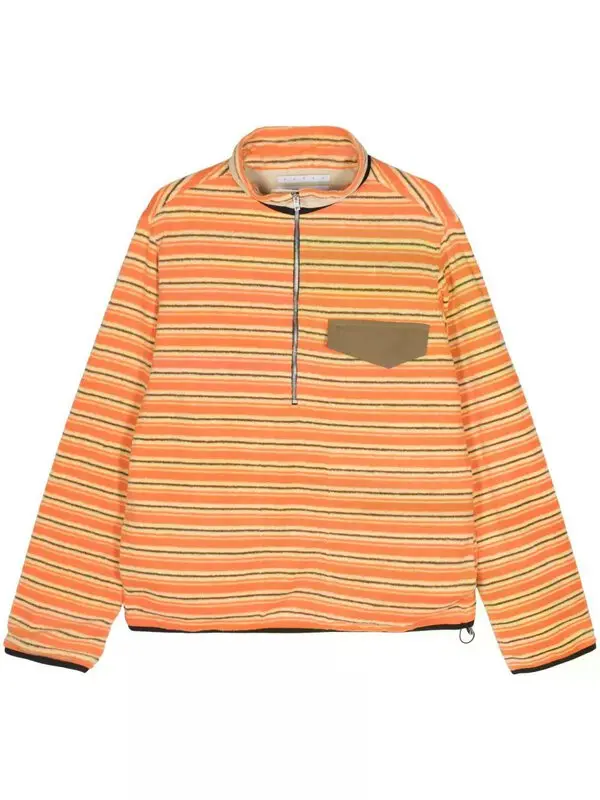 RANRA Striped Half-zip Sweatshirt - Orange