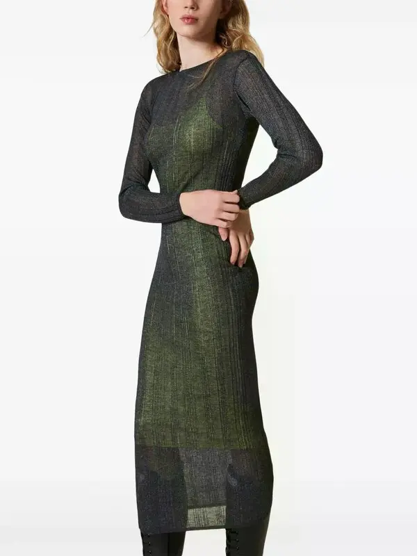 TWINSET Ribbed-knit Midi Dress