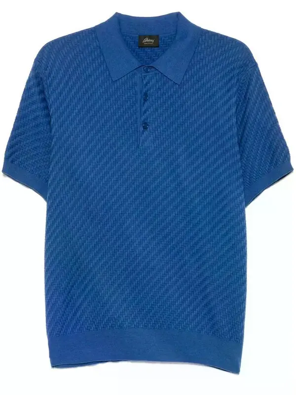 Brioni Herringbone Polo Shirt