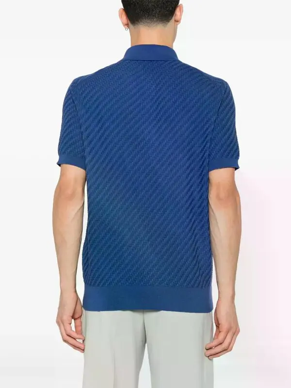 Brioni Herringbone Polo Shirt