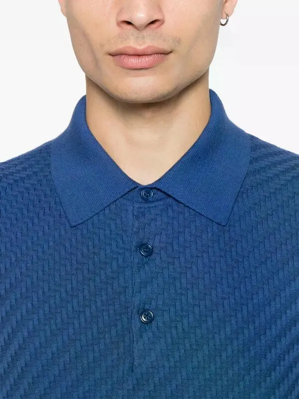 Brioni Herringbone Polo Shirt