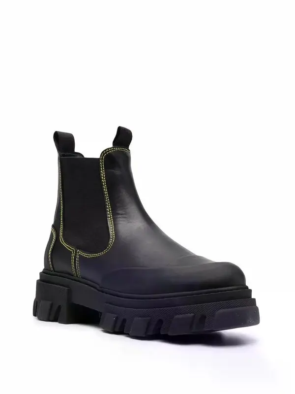 GANNI Leather Chelsea Ankle Boots
