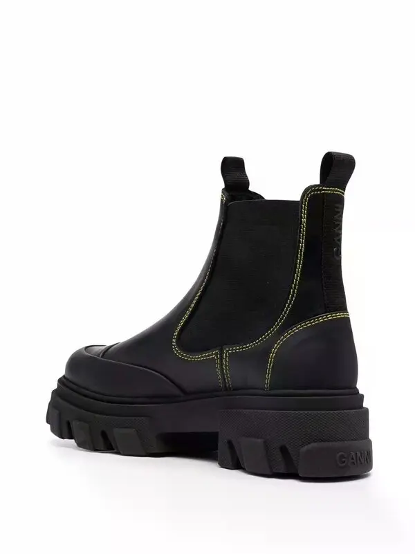 GANNI Leather Chelsea Ankle Boots