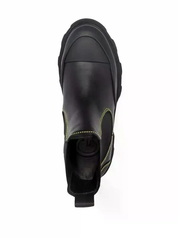 GANNI Leather Chelsea Ankle Boots