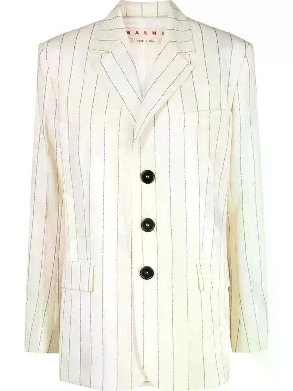 Marni Striped Virgin Wool Blazer