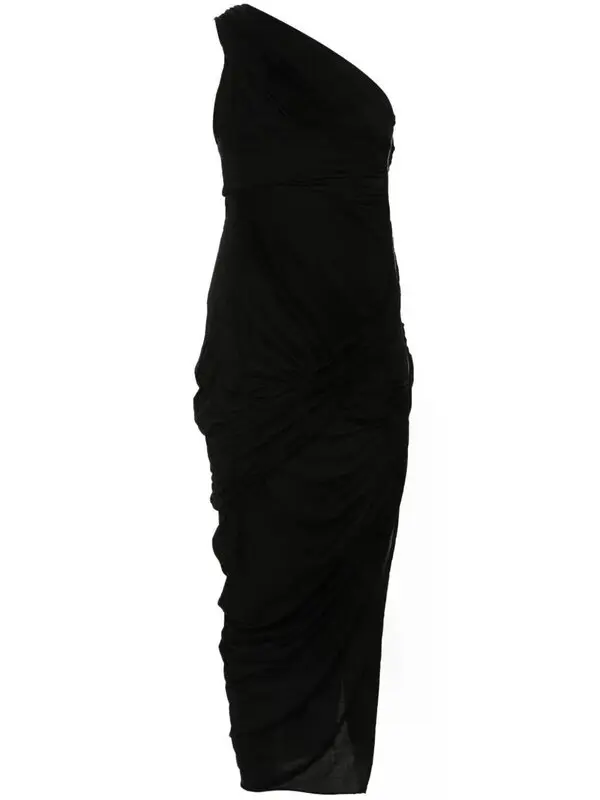 Rick Owens One-shoulder Draped Midi Dress